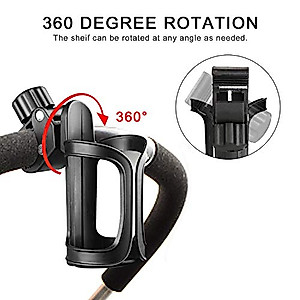 Accmor Stroller Cup Holder, Bike Cup Holder, 360 Degree Rotatable Cup Holder for Stroller, Bike, Wheelchair, Walker, Scooter, Universal Cup Holder for Uppababy Strollers, 2 Pack
