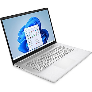 HP 17-CN0051DS 17.3-Inch Laptop FHD IPS Display Intel Celeron N4120 4GB DDR4 RAM 128GB PCIE SSD Computer Storage UHD Graphics 600 USB C HDMI Windows 11 Home Anti-Glare Natural Silver (Renewed)