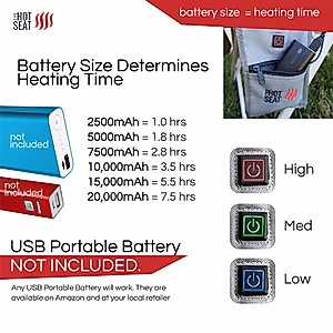 POP Design The Hot Seat, USB Heated Portable Camping Chair, Perfect for Outdoor, Sports, Beach, or Picnics. (Battery Pack Not Included)