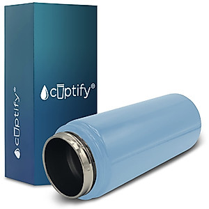 Personalized Kids Water Bottle with Straw Lid on Pastel Blue Gloss for School Engraved Custom Children Name 18 oz Modern Insulated Stainless Steel