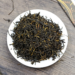 FullChea - Golden Monkey Tea - Chinese Black Tea Loose Leaf - Fujian Tea Red with Gold Tips - Health Tea (8.8oz / 250g)