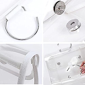 Hanging Handbag Organizer, PVC Purse Storage Bag Dustproof, Space-Saving Handbag Protector with Joinable Design, 4 PCS (Transparent white border, 4PCS (S+M+L+XL))