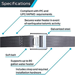 HoldRite QuickBelt for 80 Gallon Water Heater, Soft Belt, QB-50-F