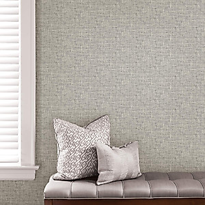 NuWallpaper NU2873 Poplin Texture Peel & Stick Wallpaper, Grey