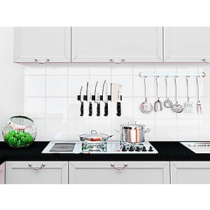 10 Inch Black Wood Magnetic Knife Strip Use as Magnetic Knife Holder - Magnetic Knife Rack - Magnetic Knife Bar - Wall Kitchen Magnetic Utensil Holder