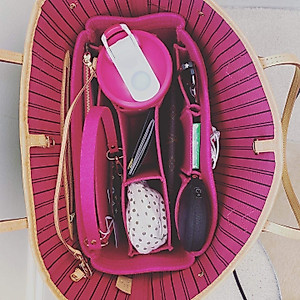 AlgorithmBags design for LV Neverfull MM Luxury Purse Organizer Insert Bag Shaper Liner Divider, Peony