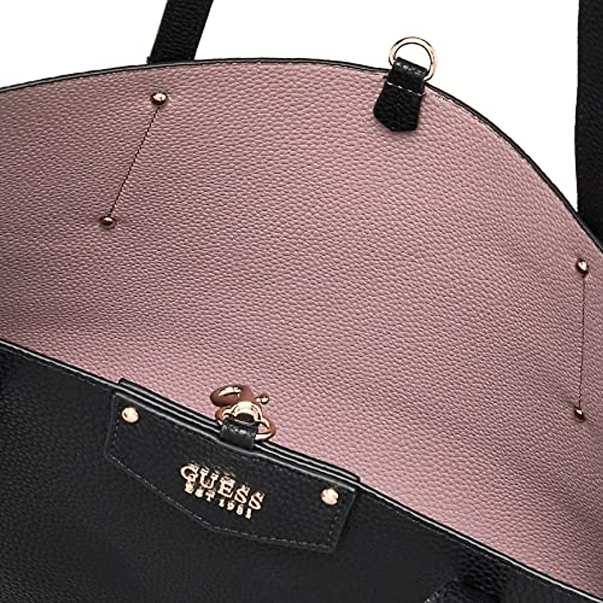 GUESS Womens Eco Brenton Tote Shoulder Bag, Black, One Size US