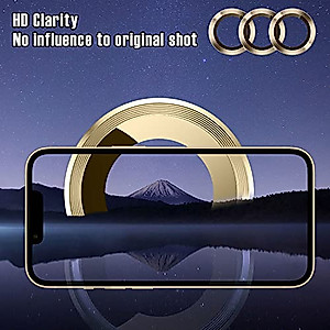 QsmQam [3x2 Pack] Camera Lens Protector for iPhone 14 Pro 6.1" & iPhone 14 Pro Max 6.7", Individual Metal Ring Tempered Glass Camera Cover, Ultra-High Definition,Anti-Scratch, with Installation and Removal Aids(Gold)