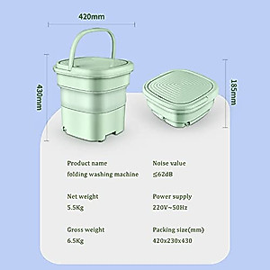 11L Mini Portable Washing Machine,Foldable Laundry Tub Underwear Foldable Washer Blue Ray Sterilization, Apartment Home Self-Driving Tour,for Baby Clothes, Socks, Towels, Great (Color : Pink)