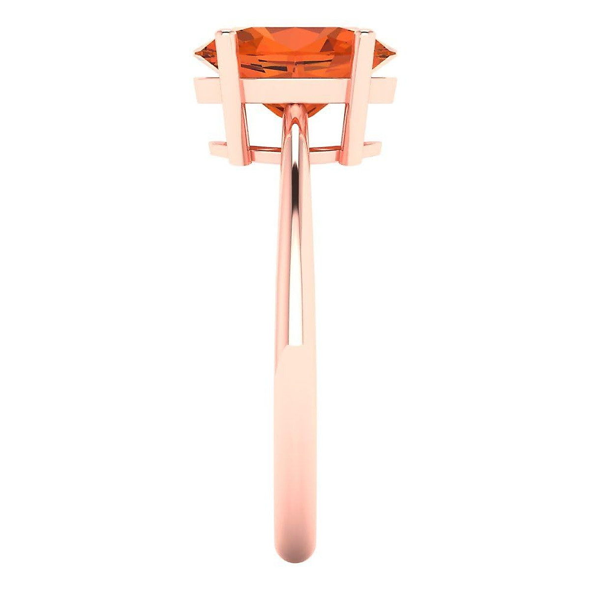 Clara Pucci 2.0 ct Oval Cut Solitaire Red Simulated Diamond Wedding Bridal Designer Anniversary Engagement Ring Real 14k Rose Gold