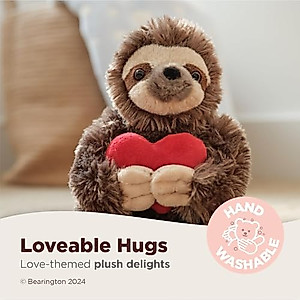 Bearington Sloth Plush Valentine's Day Stuffed Animals 6 in Ideal for Valentine's Gift for Kids