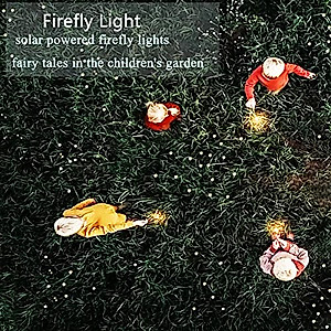 LIPIFAY Solar Powered Firefly Lights, Outdoor Waterproof Starburst Swaying Light, Vibrant Garden Solar Lights, for Yard Lawn Pathway Decoration, Warm White (2 Pack)