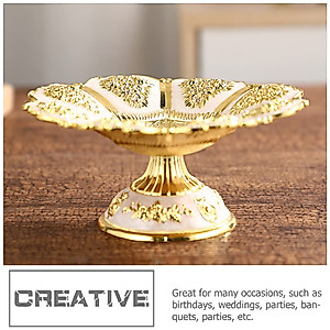UPKOCH Buddhist Fruit Tray Offering Plate Footed Fruit Bowl Decorative Centerpiece Pedestals Bowl for Home Restaurant Party Fruit Candy Golden