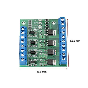 MOS FET PWM 3-20V to 3.7-27VDC 10A 4-Channel Driver Module PLC Amplifier Circuit Board