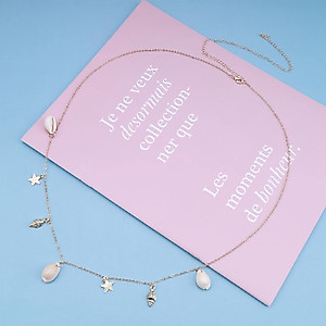 Sttiafay Boho Waist Body Chain Gold Shell Conch Star Belly Chain Sexy Beach Bikini Stomach Chain Body Accessories for Women Teen Girls