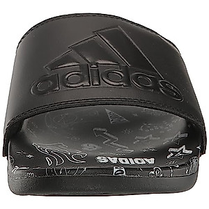 adidas Unisex Adilette Comfort Slide Sandal, Core Black/Core Black/White, 6 US Men