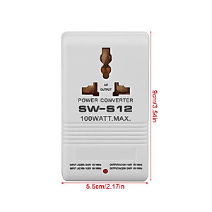 110V/120V to 220V/240V Voltage Converter, ABS CN Standard Plug Step-Up&Down Voltage Converter Transformer (CN Standard Plug)