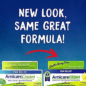 Boiron Arnicare Cream for Relief of Joint Pain, Muscle Pain, Muscle Soreness, and Swelling from Bruises or Injury - Fast Absorbing - 2.5 oz (Horizontal)