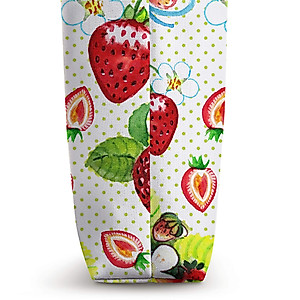 Retro Strawberries Pattern Berry Pocket | Vintage Strawberry Tote Bag