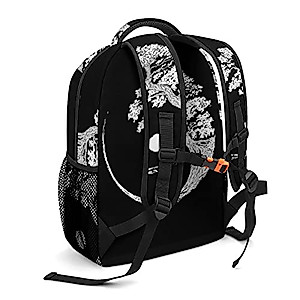 Yin Yang Bonsai Tree Oxford Cloth Laptop Backpack Casual Shoulder Bag Daypack For Travel Study Shopping