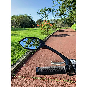 MEACHOW New Scratch Resistant Glass Lens,Handlebar Bike Mirror, Rotatable Safe Rearview Mirror, Bicycle Mirror, (Silver Left Side) ME-007LS