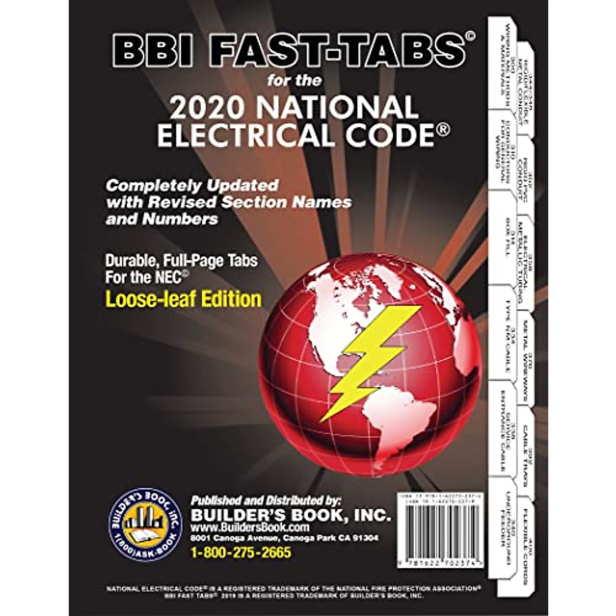 2020 National Electrical Code (NEC) Loose-Leaf BBI Fast-Tabs & Quick Formula Guide!