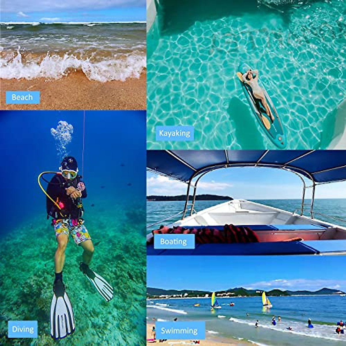 NIUTRIP Universal Waterproof Phone Case, Cellphone Pouch, IPX8 Floatble Dry Bag Compatible for iPhone 13 12 11 Pro Max XS Max XR X 8 7 6 SE S, Galaxy S22 Ultra S21 S20 S10, Up to 7.0", 2Pack