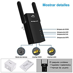 WiFi Extender, Wodgreat 300Mbps WiFi Repeater Wireless Internet Booster with Ethernet Port, 2.4GHz Wireless Signal Amplifier for Home, Repeater/AP/Router Modes Supported, Wide Compatibility Easy Setup