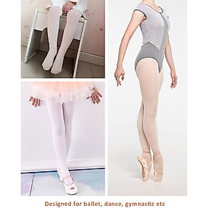 MdnMd 3 Pack Women's Dance Tights Ballet Ultra Soft Transition Footless Dancer Tight Stocking for Girls (Ballet Pink, Child Age 11-14)