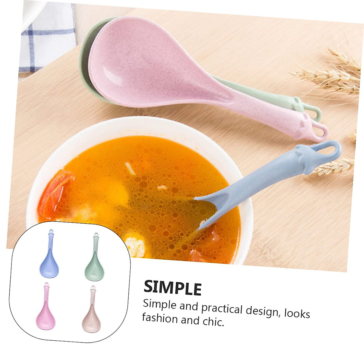 Anneome 4Pcs Kitchen Food Serving Spoon Creative Soup and Porridge Spoons for Buffet Catering and Everyday Use Multifunctional Utensils for Serving Food