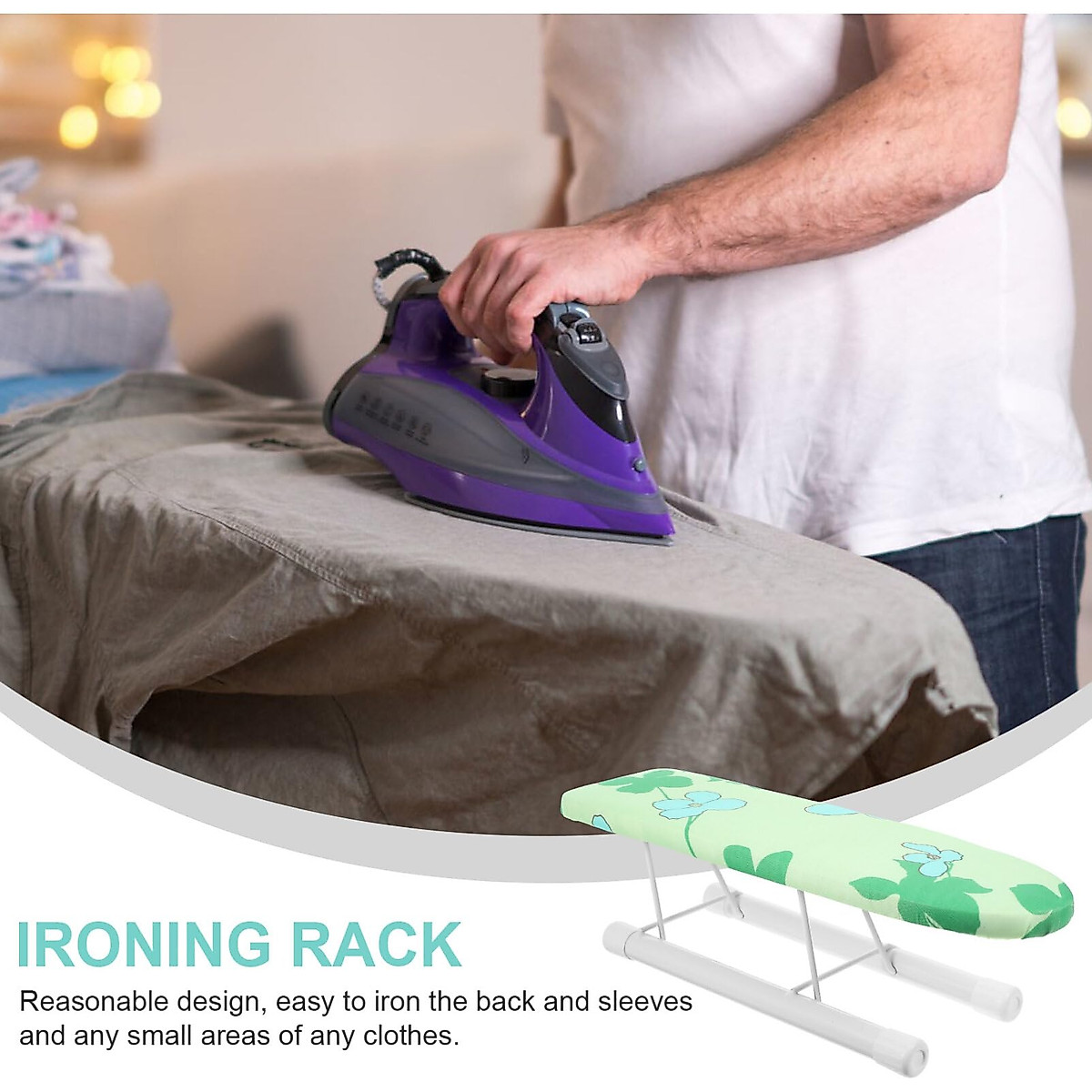 Homoyoyo Clothes Ironing Board Tabletop Ironing Board Portable Ironing Board Small Ironing Board Mini Ironing Board Compact Ironing Board Ironing Supply Travel Simple Ironing Table Fabric