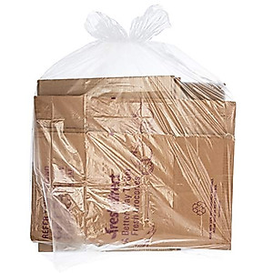 65 Gallon Clear Trash Bags , (50 Bags w/Ties) Clear Recycling Plastic Garbage Bags. 60 Gallon, 64 Gallon, 65 Gallon Trash Bags