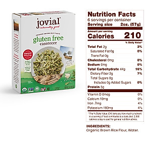 Jovial Whole Grain Brown Rice Pasta Variety Pack (Rigate, Fusilli, Caserecce) - Whole Grain Pasta, Organic Pasta, Gluten Free, Dairy Free, Brown Rice Pasta, Made in Italy - 12 Oz, 3 Pack