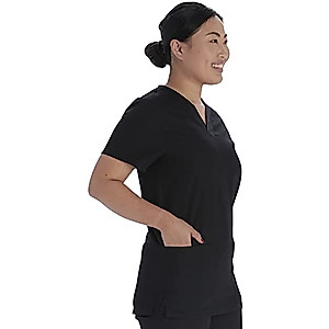 Vital Threads Men and Women Scrubs Set V-Neck Top & Drawstring Pant, VT526C, M, Black