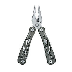 Gerber Gear Suspension 12-in-1 Needle Nose Pliers Multi-tool - Multi-Plier, Wire Cutter, Crosspoint and Flathead Screwdriver Set, Small Scissors - EDC Gear and Equipment - Gifts for Men - Gray