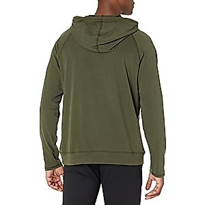 Karl Lagerfeld Paris Men's Soft Solid Raglan Hoodie, Forest, Medium