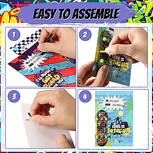 36 Pack Valentines Day Gift Cards with Fingerboards Finger Skateboards Valentine's Greeting Cards Valentines Finger Boards Set for Teens Valentines Classroom Exchange Prize Party Favor Supplies