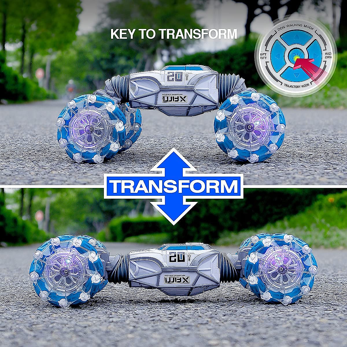 Remote Control car for Boys 4-7 RC Stunt car Twist rc Cars Age 8-12 Offroad Hobby Crawler Toy Hand Gesture Sensing Drift 360 Flips Double Sided Rotate Transform 4WD Vehicles 5 Year Old Girls Kids