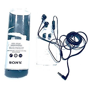 Sony MDREX155AP in-Ear Earbud Headphones/Headset with mic for Phone Call, Black (MDR-EX155AP/B)