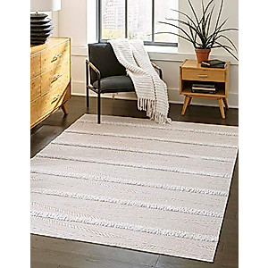 Rugs.com Sabrina Soto Casa Collection Rug – 4' x 6' Beige High Rug Perfect for Entryways, Kitchens, Breakfast Nooks, Accent Pieces