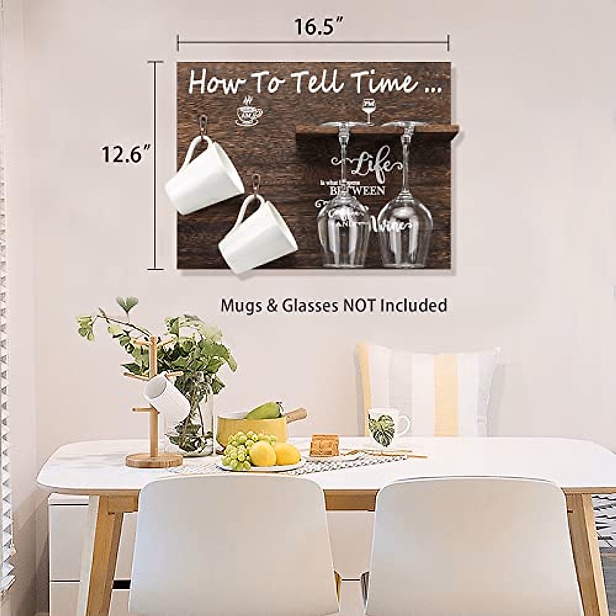 GOARTGIF Unique Birthday Gifts for Women Who Has Everything,How To Tell Time Am Pm,Housewarming Gifts For Women or New Home,Coffee And Wine Holder Sign,Women Birthday Gifts Ideas for Mom