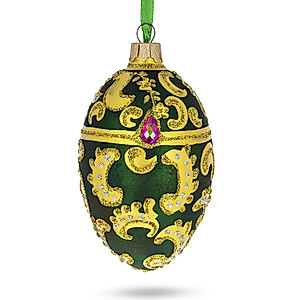 1891 Memory of Azov Royal Glass Egg Ornament 4 Inches