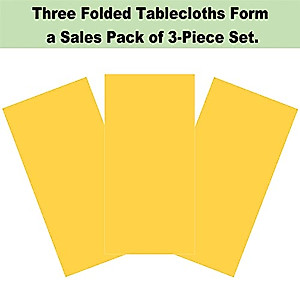 Plastic Yellow Tablecloths 3 Pack Disposable Table Covers 54 in. x 108 in. Table Cloths Bridal Shower Party Tablecovers for Parties Engagements Weddings Festivals, Fits 6 to 8 Foot Rectangle Tables