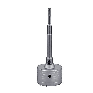 GUICGOC 105mm (4-1/8 inch) Concrete Hole Saw with 220mm SDS Plus Connecting Rod, Tungsten Carbide Teeth (7.7mm x 4mm) Cement Hole Saw for Concrete Cement Brick Wall Stone 105mm / 4-1/8 inch