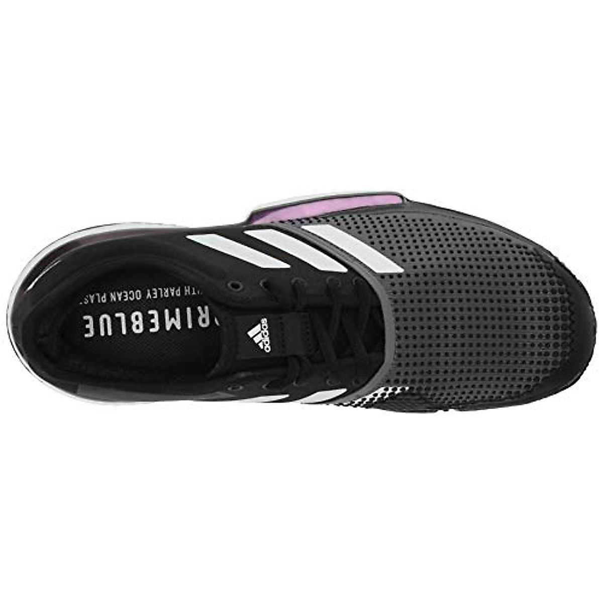 adidas mens Solecourt Clay Primeblue Tennis Shoe, Black/White/Grey, 7.5 US