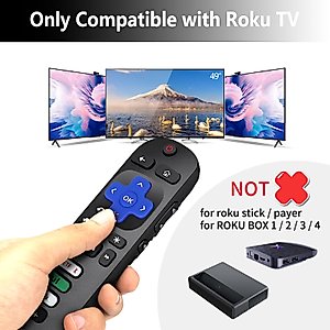 EFGWXYZ New Remote Control for Roku TV,Compatible TCL Roku/Hisense Roku/Onn Roku/Sharp Roku/Element Roku/Westinghouse Roku/Philips Roku/Insignia Roku/Jvc Roku/RCA Smart TVs 【2Pack 】 H-NDHS