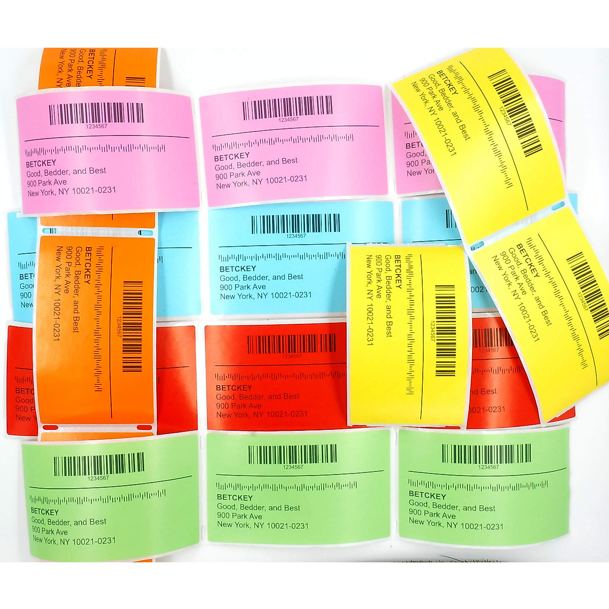BETCKEY - 4" x 2" Barcode Shipping & Multipurpose Labels Compatible with Zebra & Rollo Label Printer,Premium Adhesive & Perforated[Green, 6 Rolls, 4500 Labels]