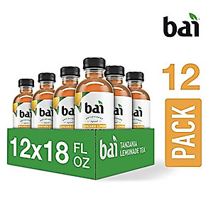 Bai Iced Tea, Tanzania Lemon, Antioxidant Infused Supertea, Crafted with Real Tea (Black Tea, White Tea), 18 Fluid Ounce Bottles, (Pack of 12)