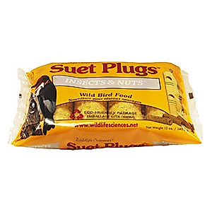 Wildlife Sciences Suet Plugs Variety 16 Pack, 4 Wrapped 4 Packs 12 Ounces Each