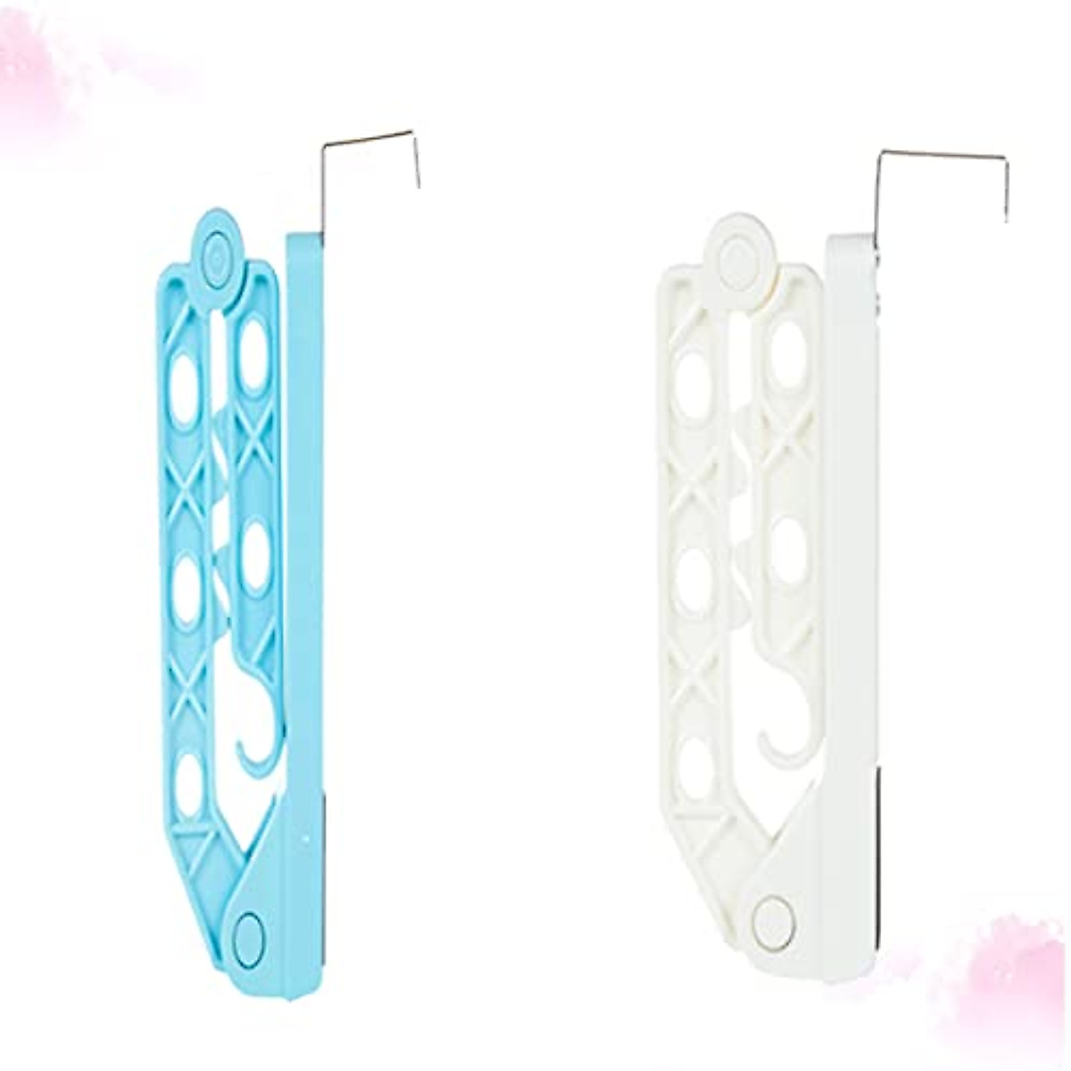 Alipis White Clothing Rack Portable Clothes Rack 6 Home Foldable Poratble Cabinet Over White Blue Door + Drying Rack Holes for Underwear Clothes Dorm Socks Hanger White Clothing Rack